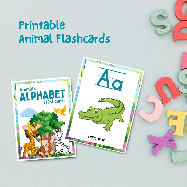 Animal Alphabet Flashcard Printable Animals Alphabet Cards for ...
