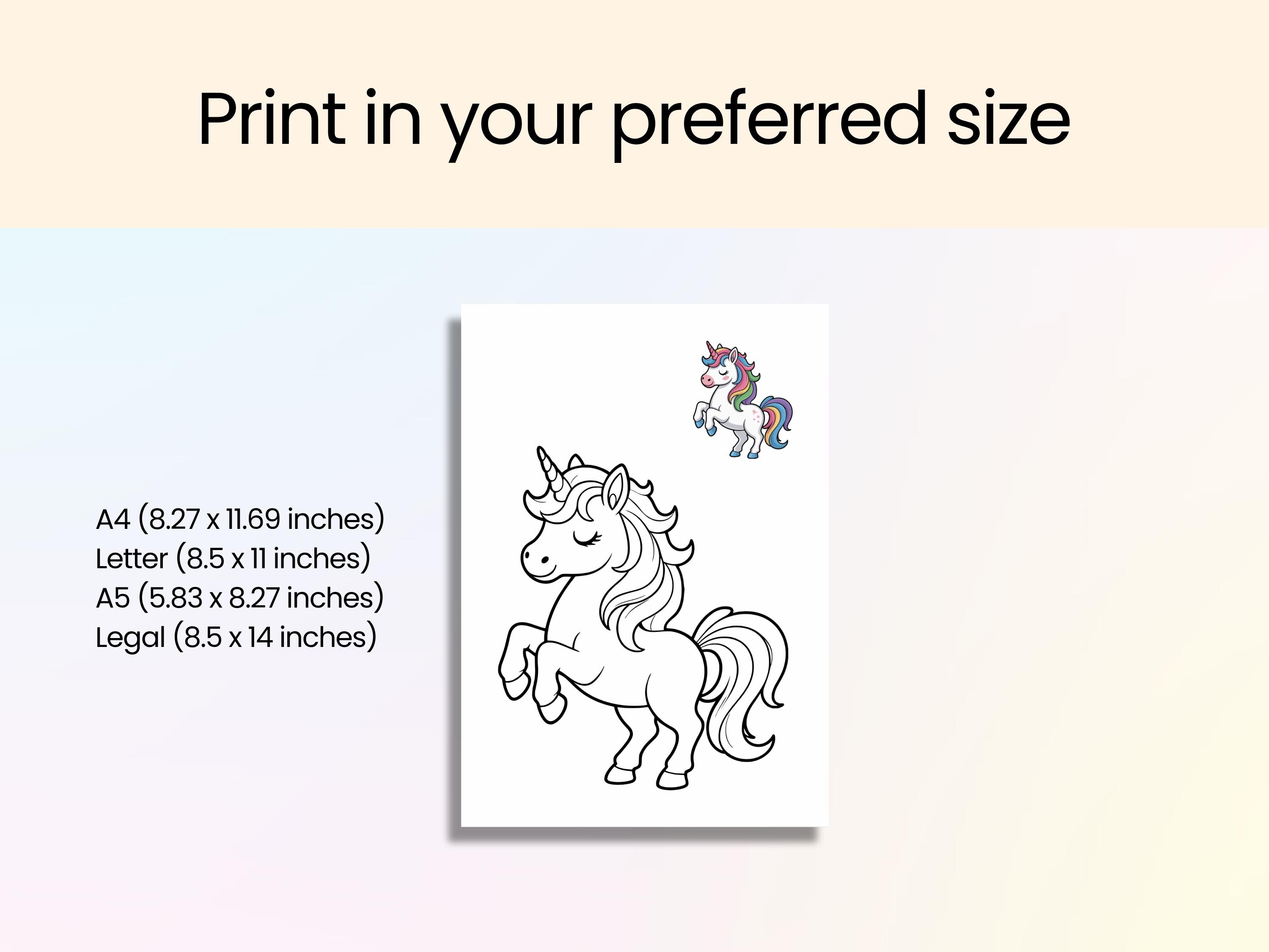 10 Cute Unicorn Coloring Pages With Color Guide: Magical Coloring ...
