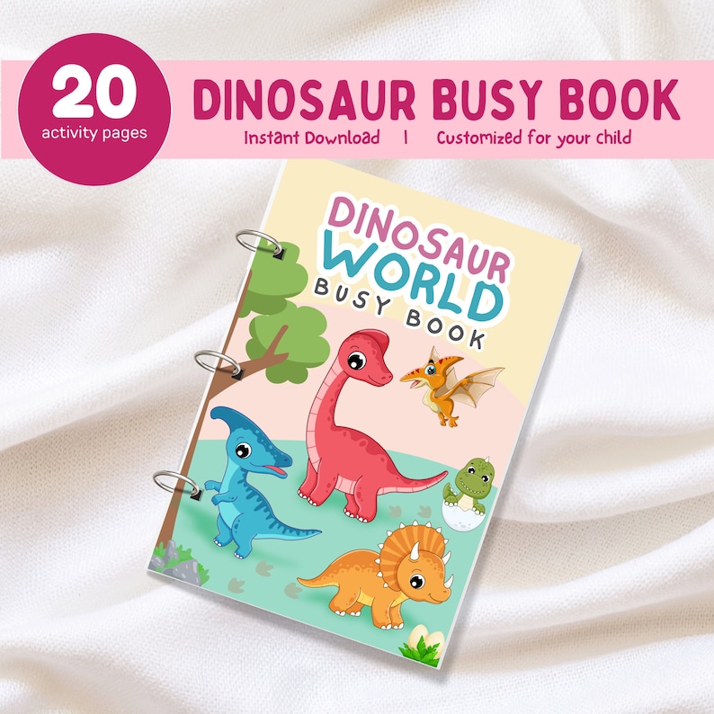 Dinosaur-themed Busy Book for Toddler Learning Activity Dinosaur ...