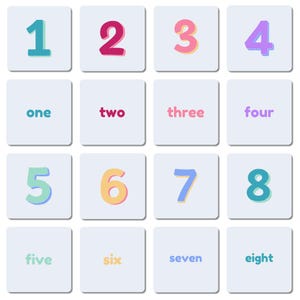 1-20 Number Flashcards Printable Counting Numbers Flash Cards for ...