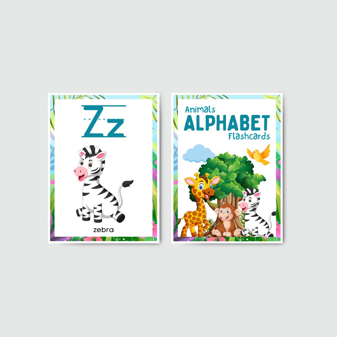 Animal Alphabet Flashcard Printable Animals Alphabet Cards for ...