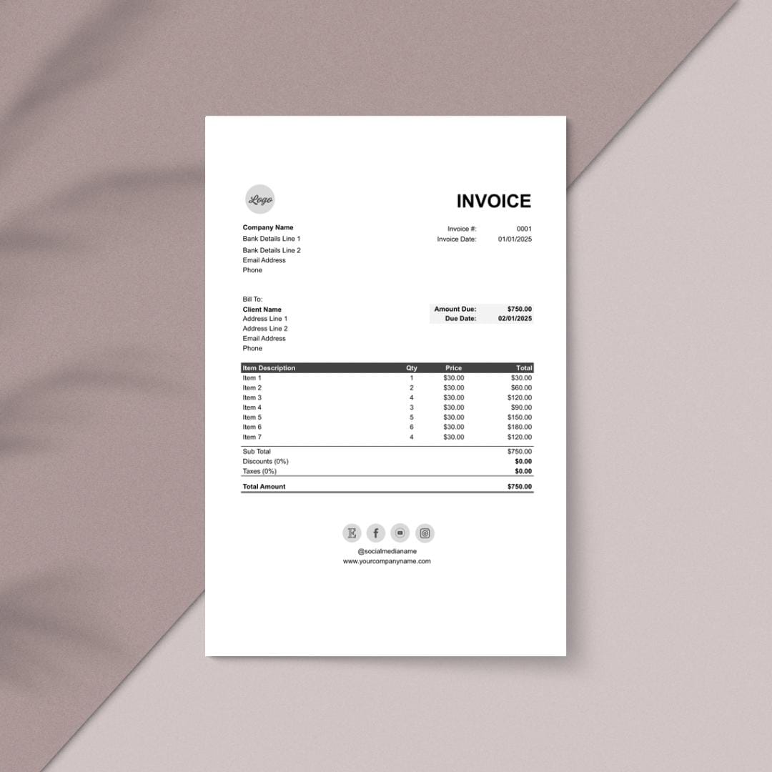 Invoice Template Editable Excel Template Invoice Google Sheet Template ...