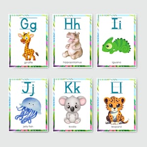 Animal Alphabet Flashcard Printable Animals Alphabet Cards for ...