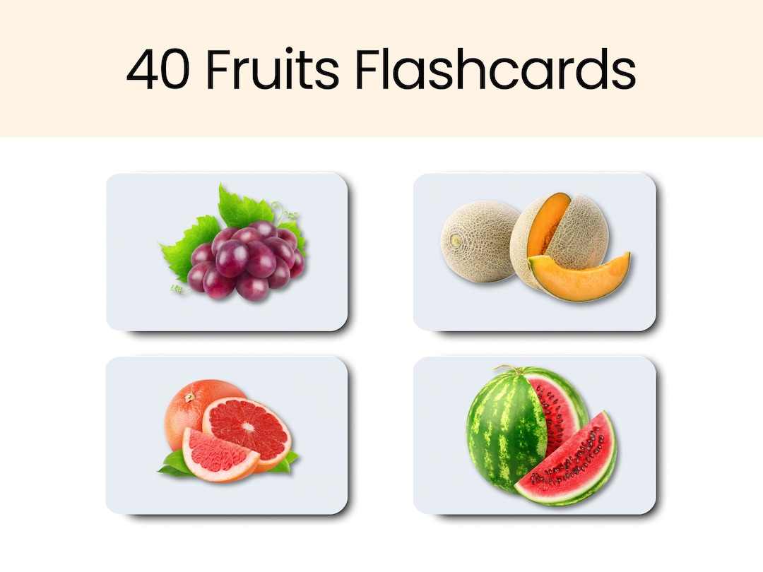 Fruits Flashcards Toddler Learning Materials for Preschool Curriculum ...