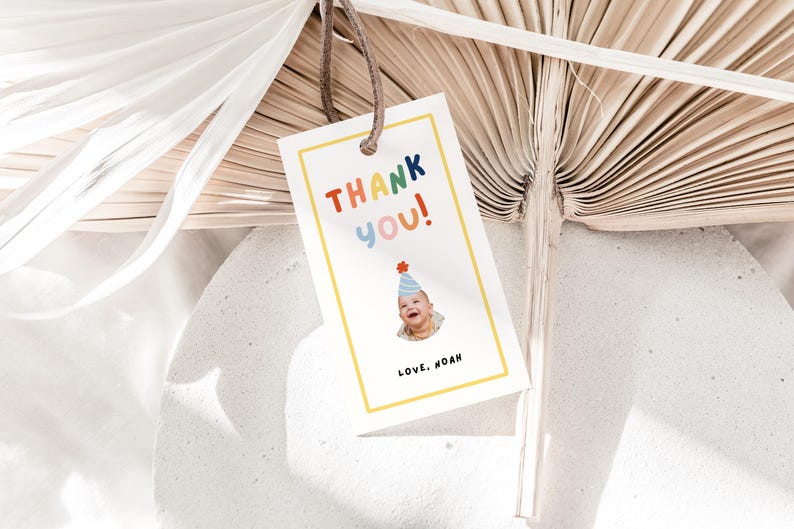 Birthday Thank You Gift Tag Template | Fun to Be ONE Party Theme ...