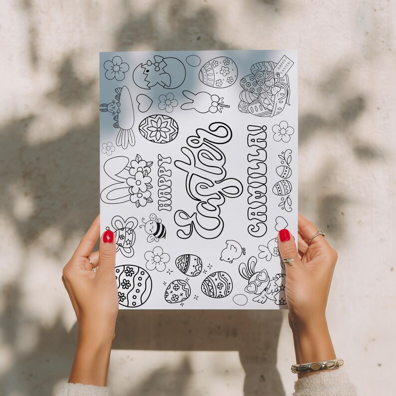 Editable Easter Coloring Page | Personalized Name Easter Activity ...