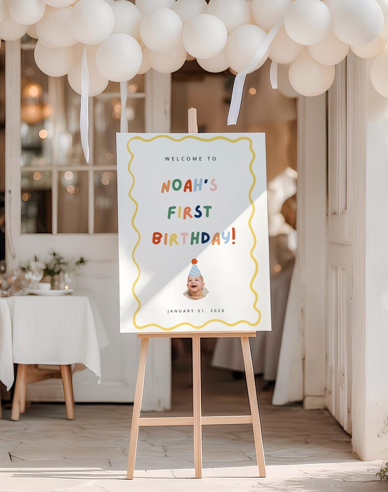 Fun to Be ONE Birthday Welcome Sign | Editable Canva Template 126 - Etsy