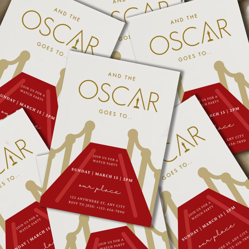 Oscars 2026 Ballot + Editable Watch Party Invitation | Academy Awards ...