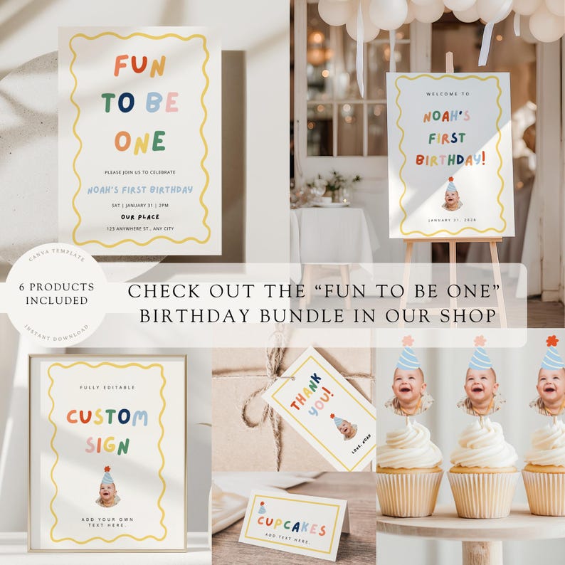 Birthday Thank You Gift Tag Template | Fun to Be ONE Party Theme ...