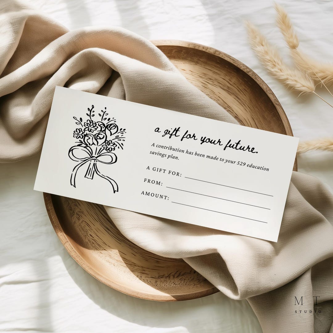 Minimalist 529 Gift Certificate Template | Education Savings (digital ...