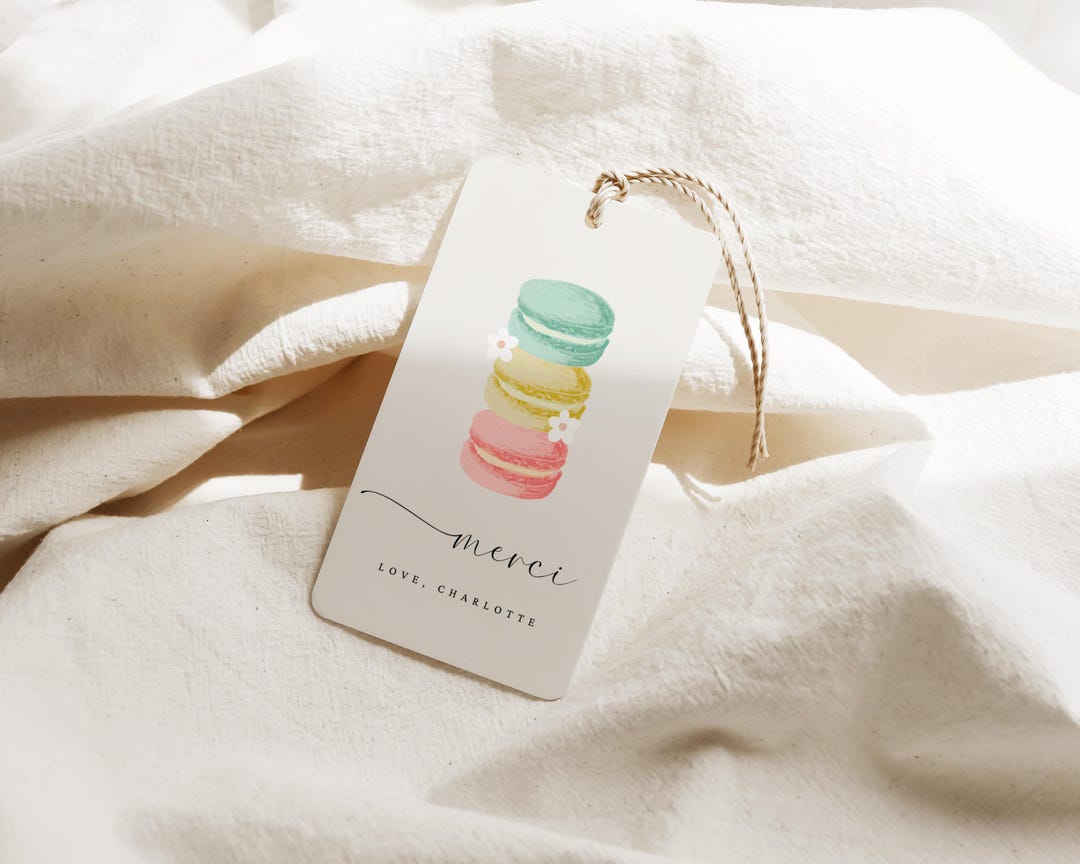 Macaron Themed Favor Tags | French Inspired Birthday Gift Tag | Digital ...