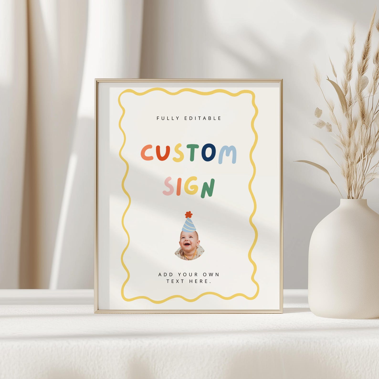 Custom Party Sign Template | Fun to Be ONE Theme Party Decor | Instant ...