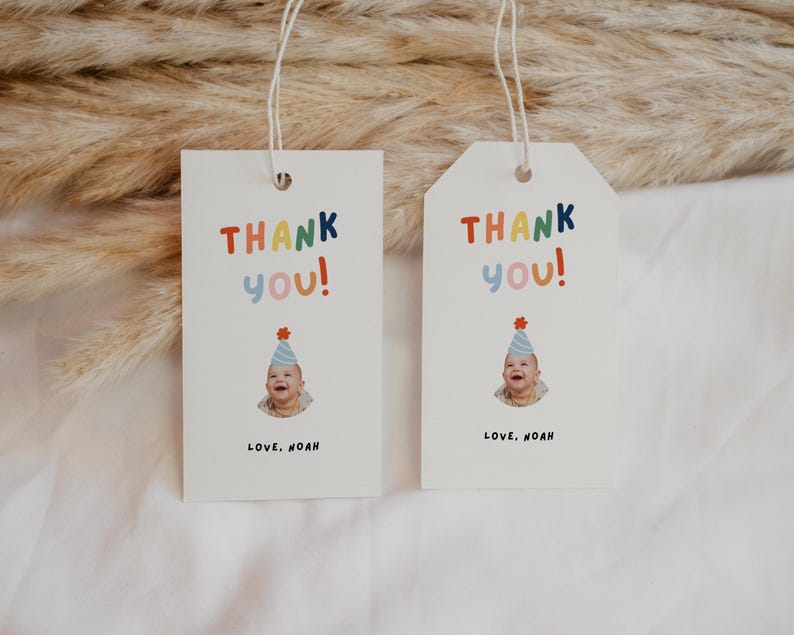 Birthday Thank You Gift Tag Template | Fun to Be ONE Party Theme ...