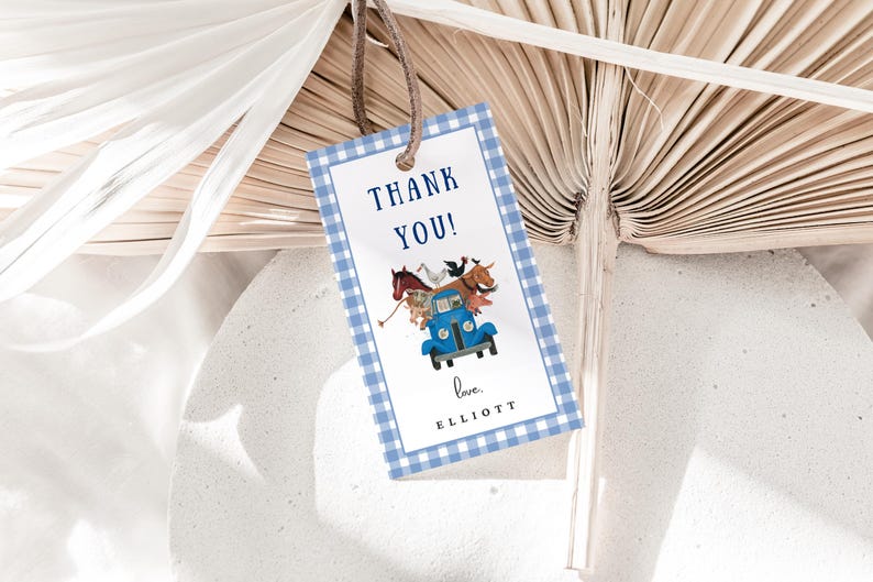 Birthday Thank You Gift Tag Template | Little Blue Truck Party Theme ...