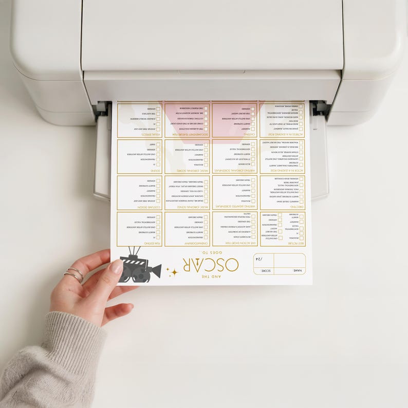 Printable 2026 Oscars Ballot | Academy Awards 2026 Watch Party Game ...