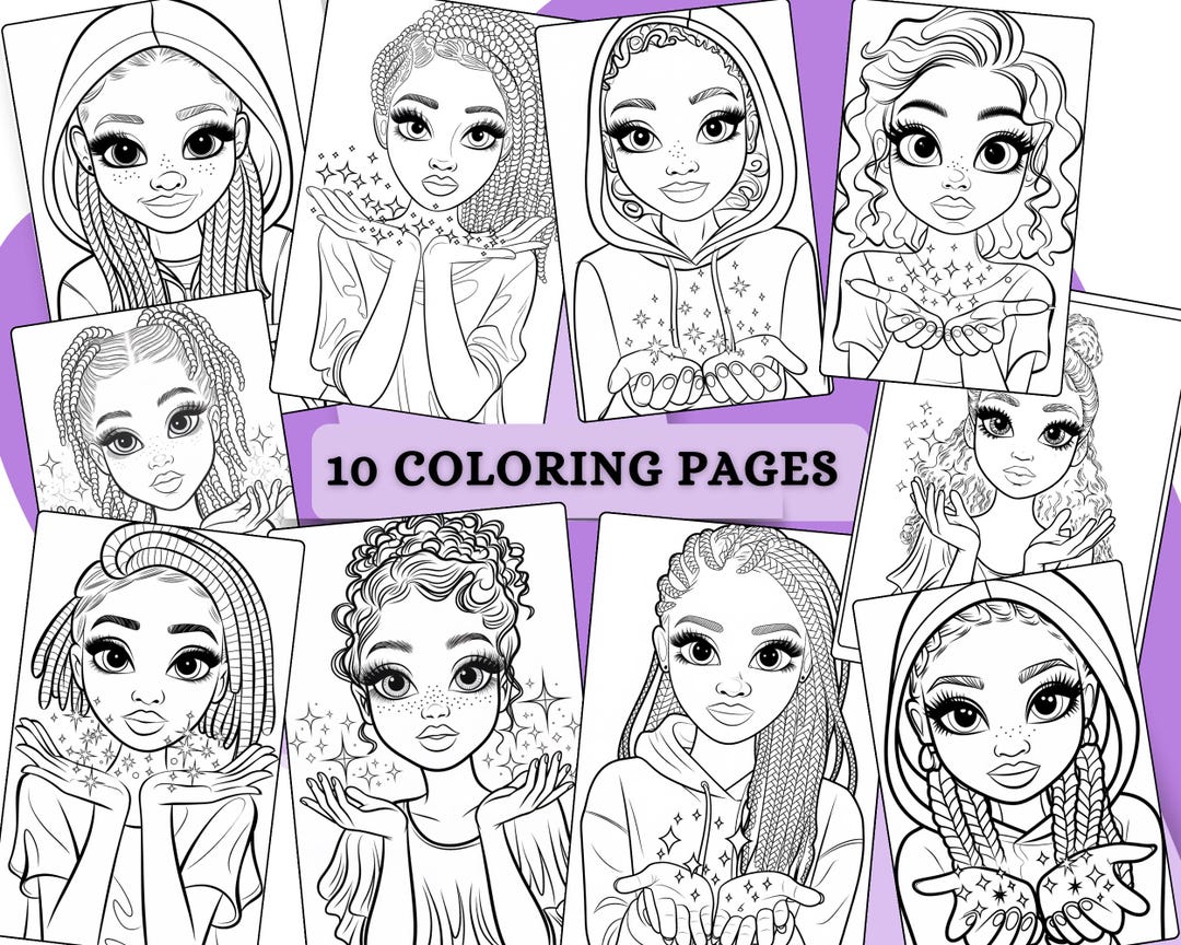 Black Girl Magic Coloring Pages Instant Download Fun Activity for Kids ...