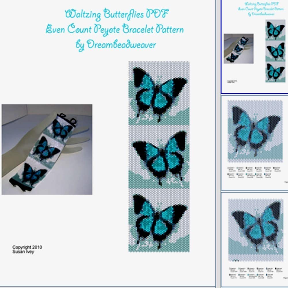Waltzing Butterfly Bracelet Pattern - Etsy