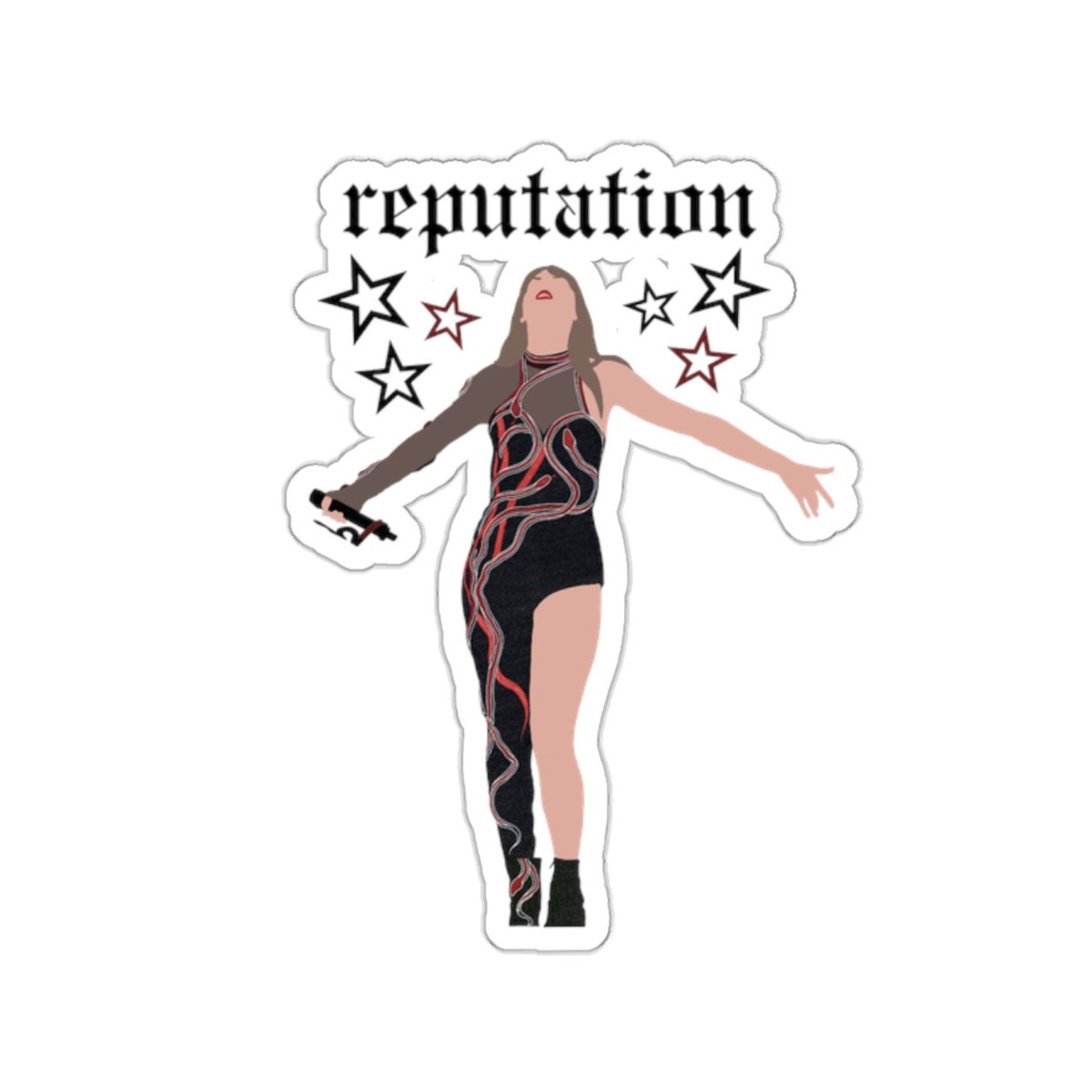 Taylor Reputation the Eras Tour Sticker Hand Drawn Original Design - Etsy