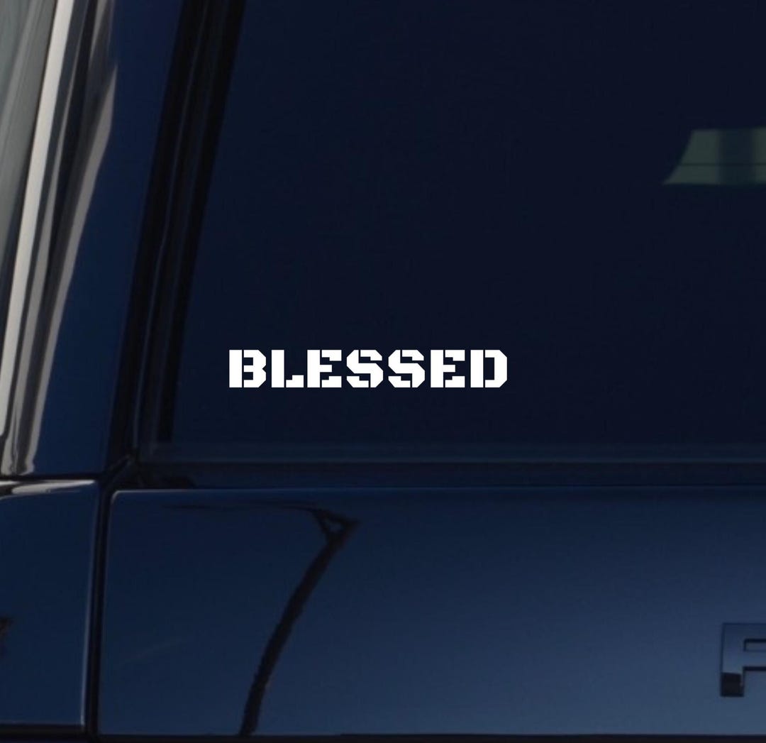 Blessed Car Decal | Tactical Font, Christian Vinyl Sticker - Etsy