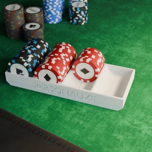 Poker Chip Tray (personalizable) | Stackable Design | Chip Rack for ...