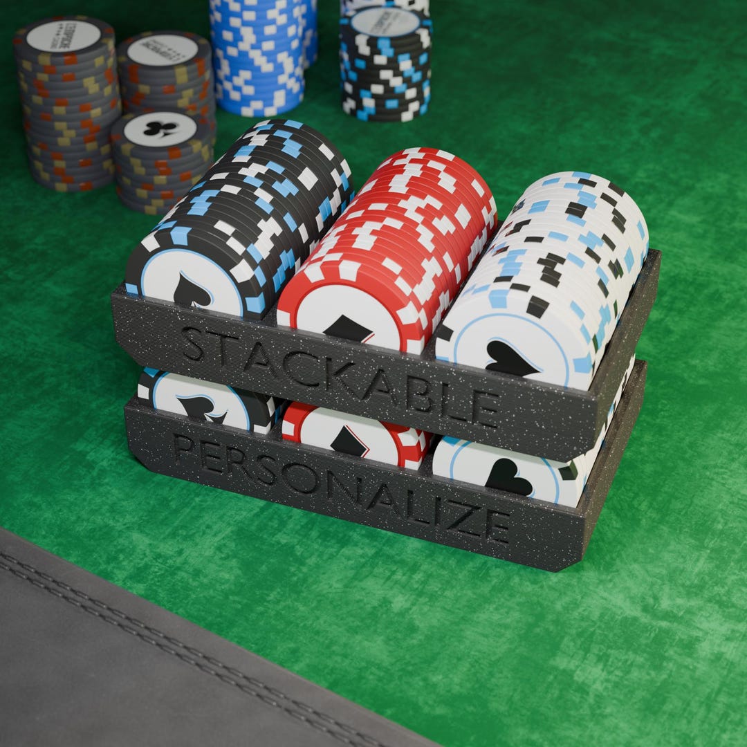 Poker Chip Tray (personalizable) | Stackable Design | Chip Rack for ...