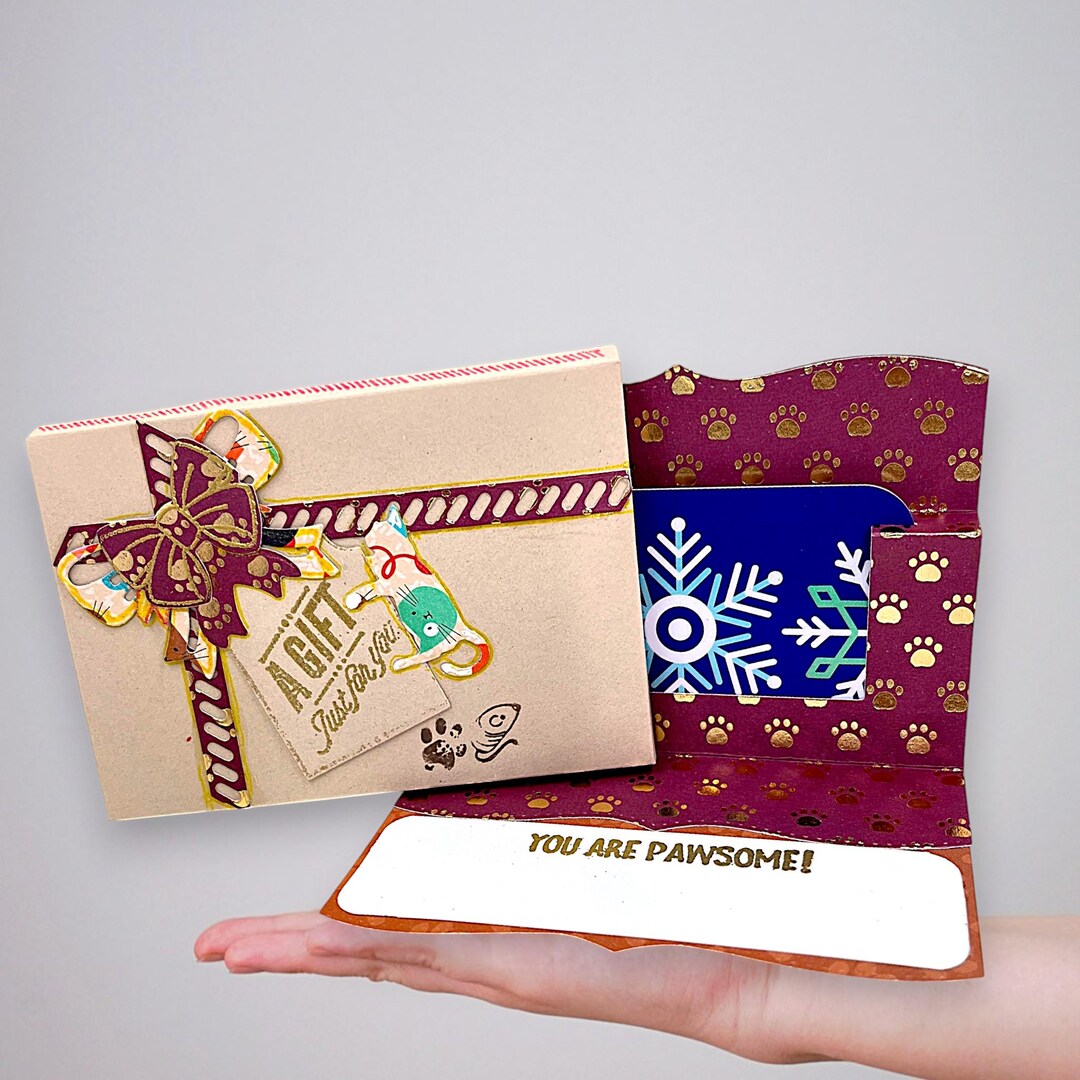 Whimsical Cat and Mouse Gift Card Holder With Fun Cat Pun Messages - Etsy