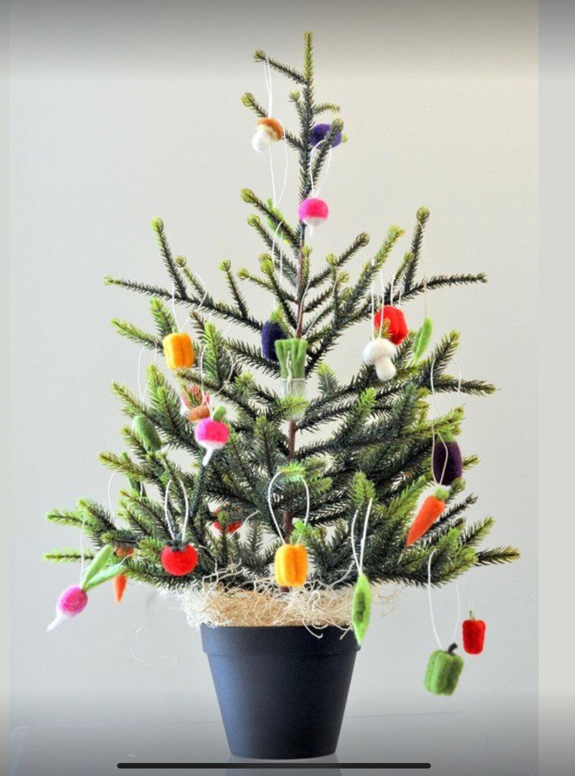 Felted Vegetables Christmas Tree Ornaments- Set of 12 - Etsy