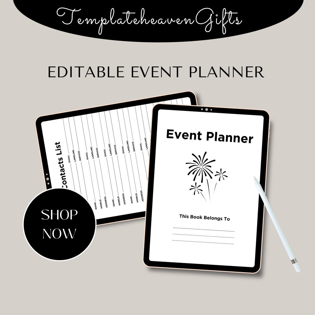 Editable Event Planner Event Planning Template Party Budget Planner ...