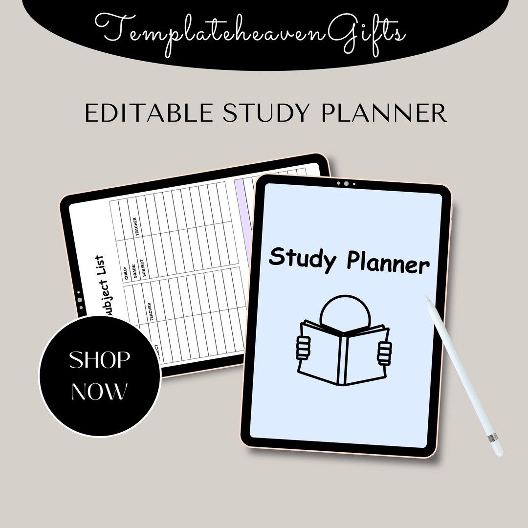 Editable Weekly Study Schedule Printable Study Planner Weekly Student ...