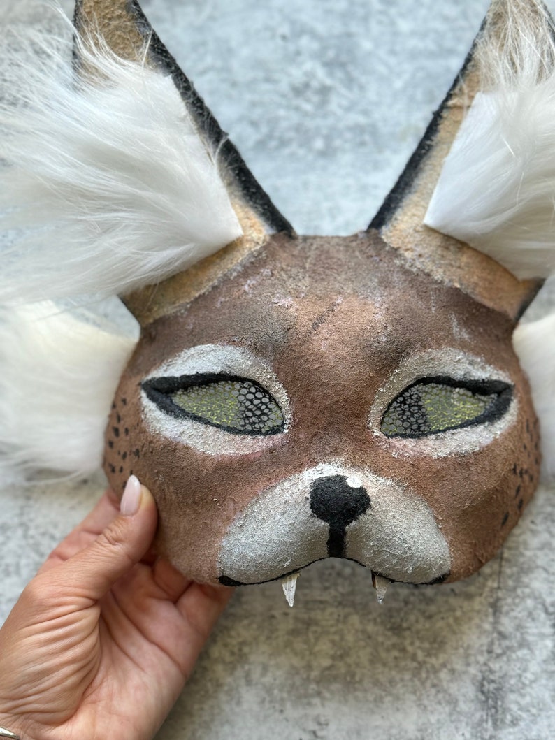 LYNX Felted Therian Mask Cat Mask Kids Dress up Costume. Made to Order ...