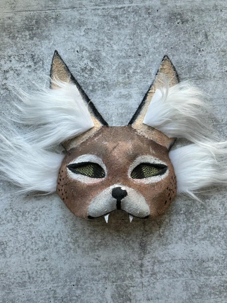 LYNX Felted Therian Mask Cat Mask Kids Dress up Costume. Made to Order ...
