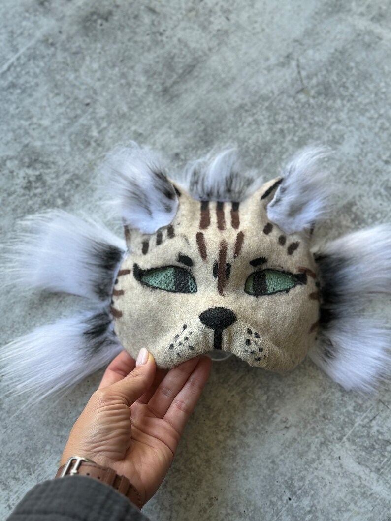 Felted Therian Mask Cat Mask Kids Dress up Costume Mountain Lion or ...