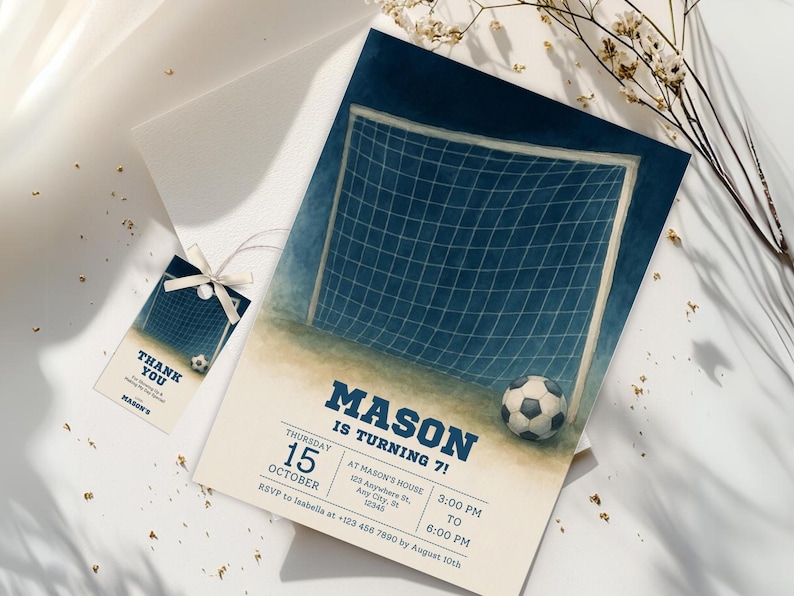 Editable Soccer Birthday Invitation Template, Sports Party Invite ...