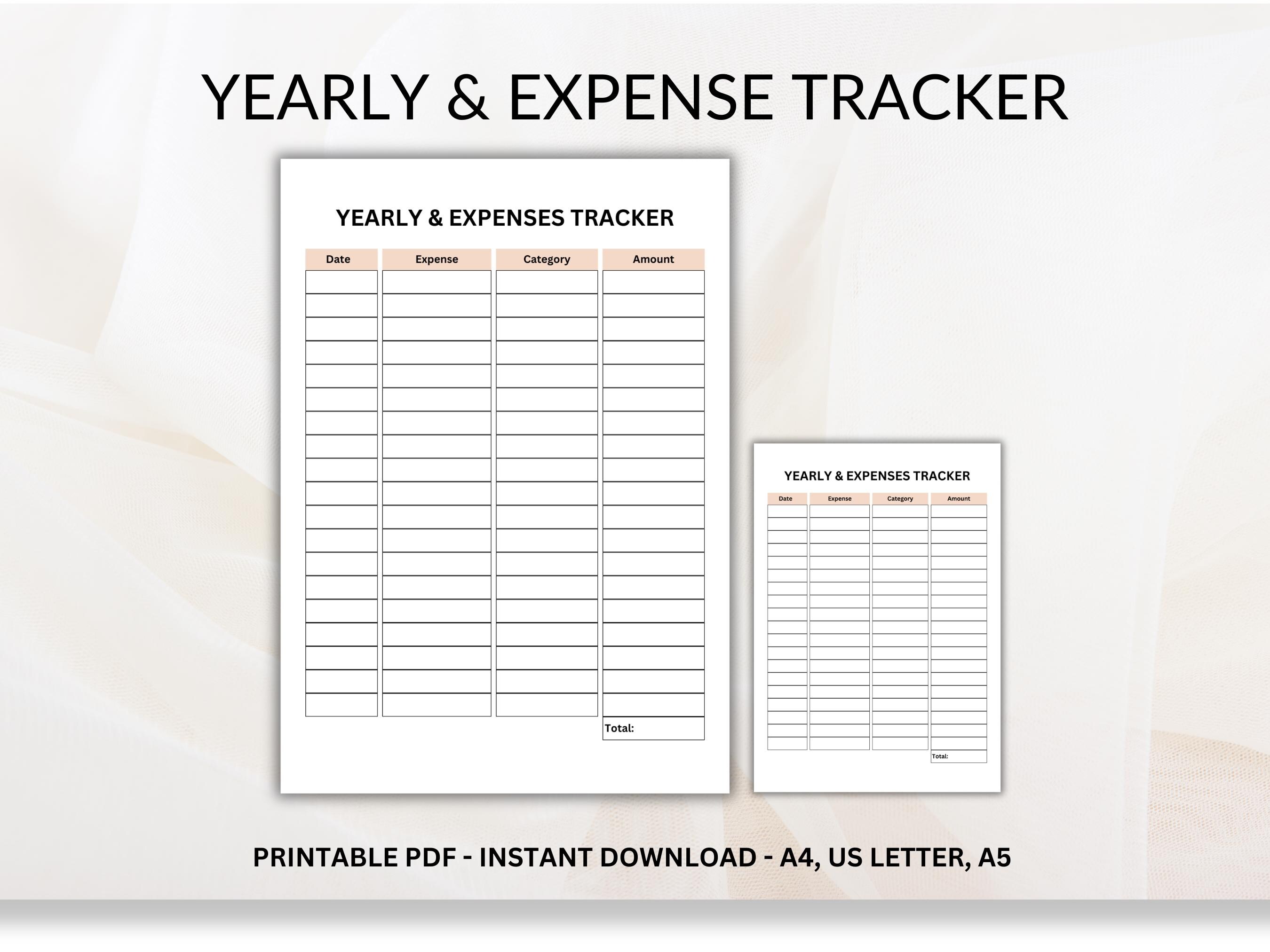Yearly Expense Tracker Printable: Budget Planner (A4/A5/US) (digital ...