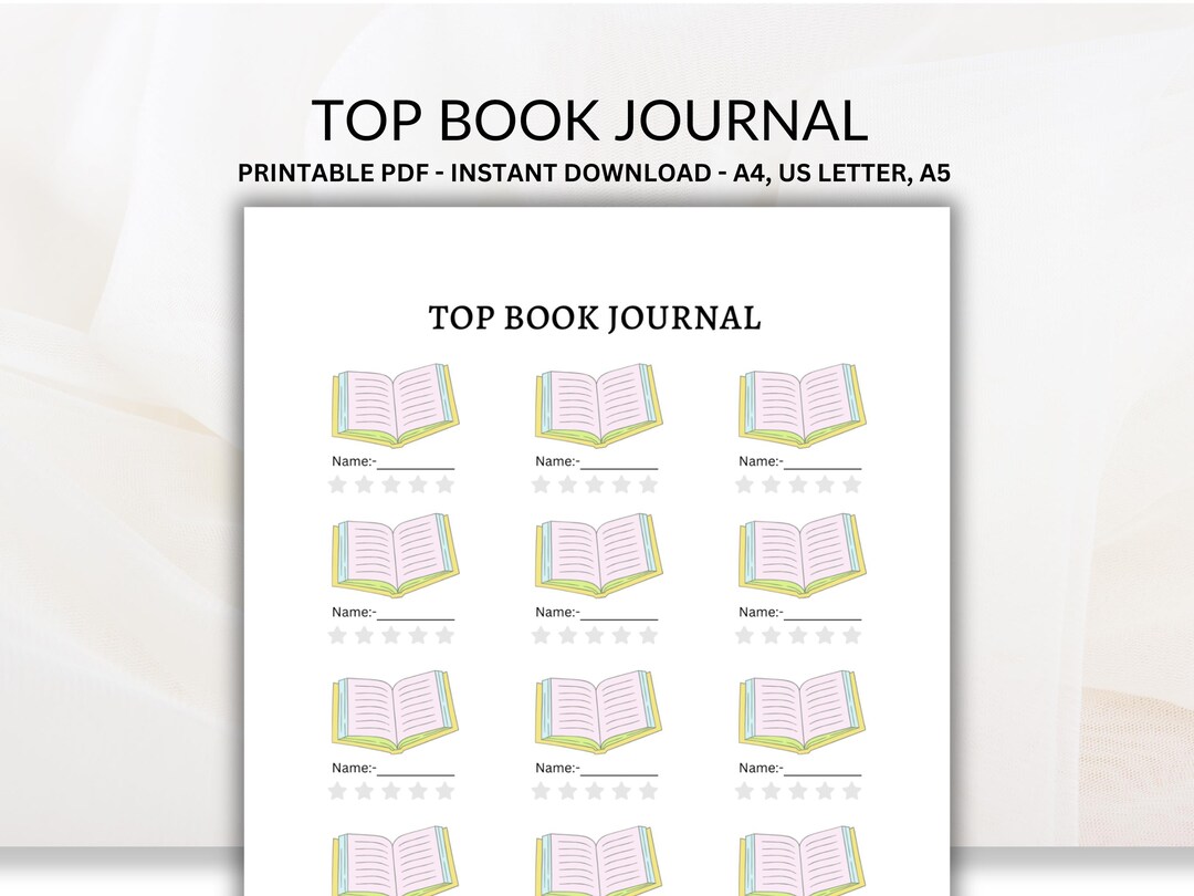 Book Review , Book Tracker, Journal Page PDF, Book Journal, Habit ...