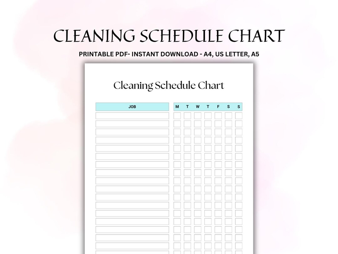 Cleaning Tasks Checklist Printable, Housekeeping Checklist, Home ...