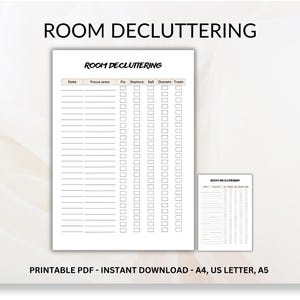 Room Decluttering Checklist: Printable Guide & Tracker (digital ...