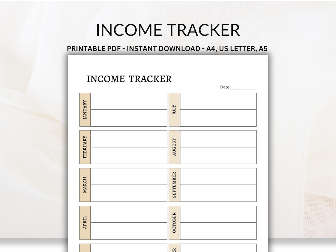 Income Expenses Tracker Printable, UNDATED Income Planner Printable ...