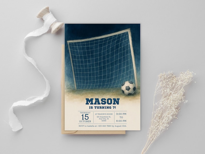 Editable Soccer Birthday Invitation Template, Sports Party Invite ...