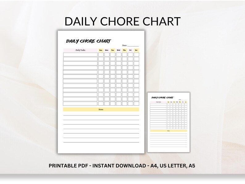 Editable Cleaning Schedule Checklist: Family Chore Chart (printable PDF ...