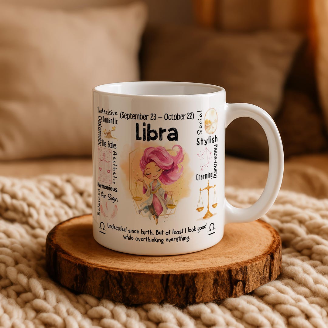 Zodiac Coffee Cup for Libra | Air Sign Astrology Gift | Balanced ...