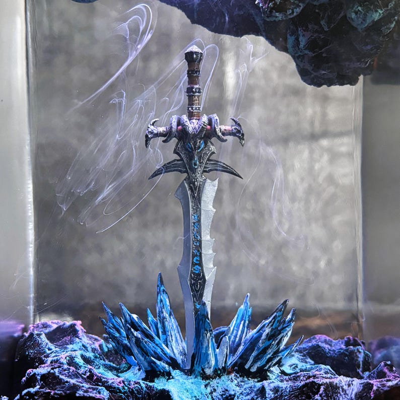 Handmade Frostm.ourne Sword Lamp, Sword Epoxy Lamp, Wood Resin Lamp ...