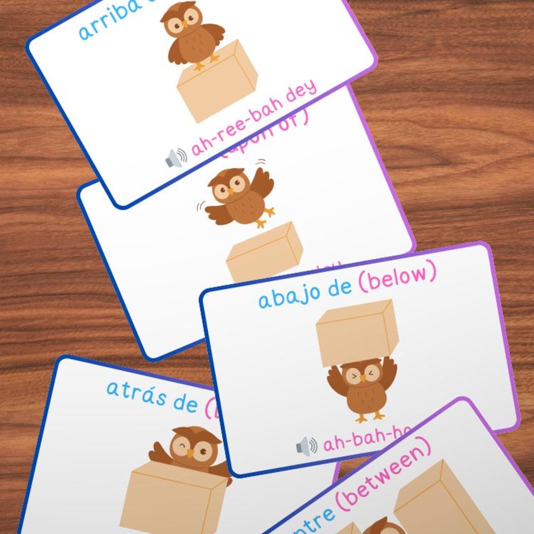 Spanish Prepositions Flashcards | Fun and Easy Learning for Beginners ...