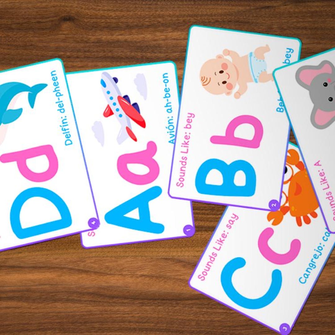 Tarjetas didácticas del abecedario en español / Aprendizaje divertido y ...
