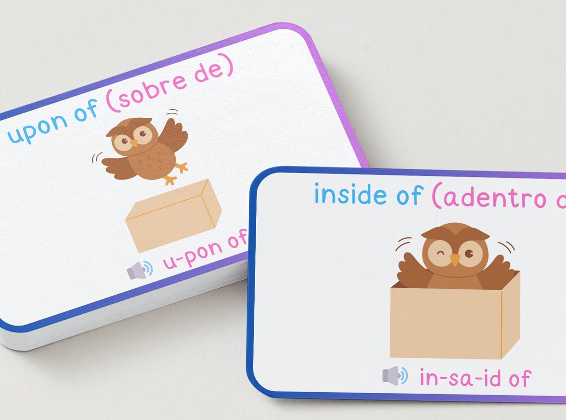 Tarjetas De Preposiciones En Inglés | Aprendizaje Divertido Y Fácil ...