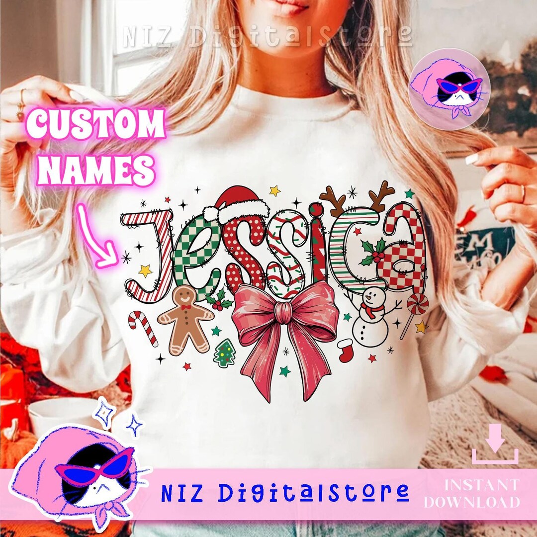Cute Christmas Custom Name Png Design, Christmas Name Png, Christmas ...