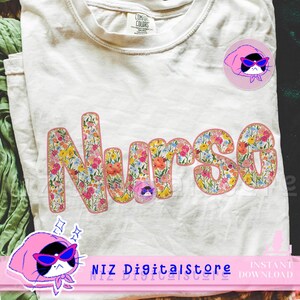 Preppy Floral Nurse Png, Nurse Colorful Floral Png, Nursing Png ...