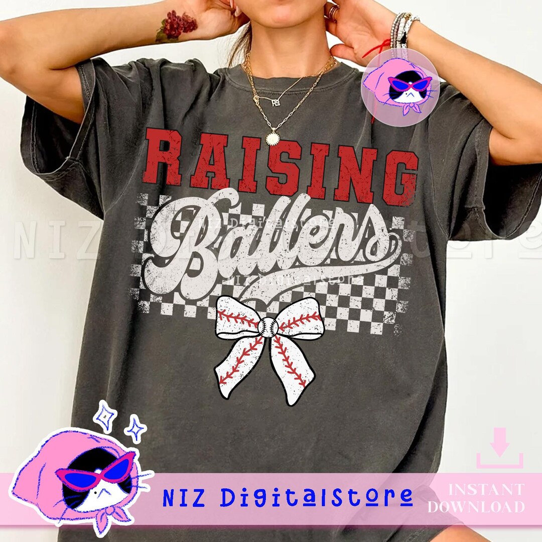 Raising Baller, Baseball Mom Bow Png, Coquette Baseball Png, Baseball ...