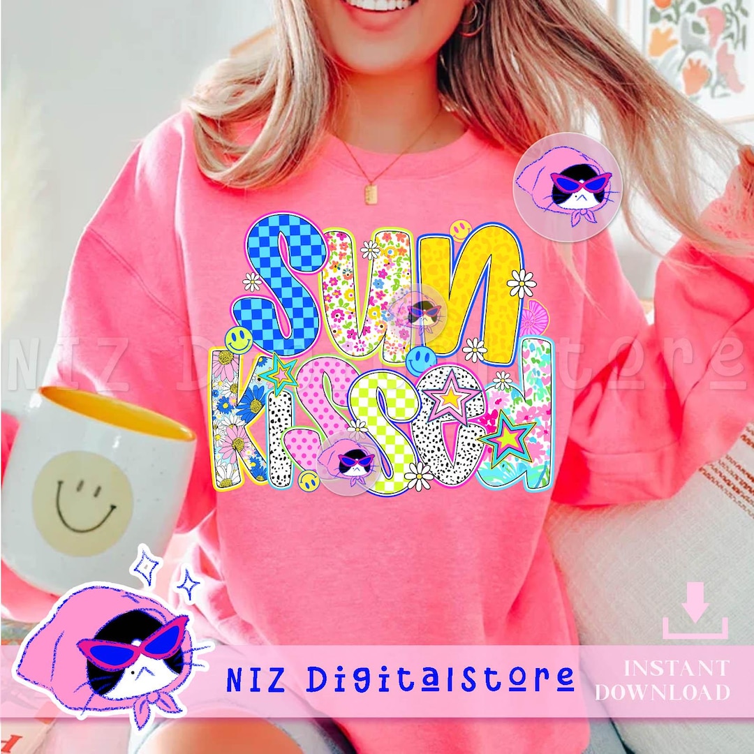 Preppy Sun Kissed Png, Vacation Png, Bright Summer Shirt Design, Beach ...