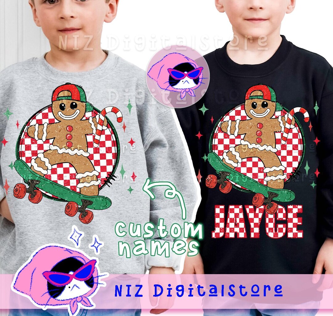 Christmas Gingerbread Custom Name Png Design, Christmas Kid Toddler Png ...